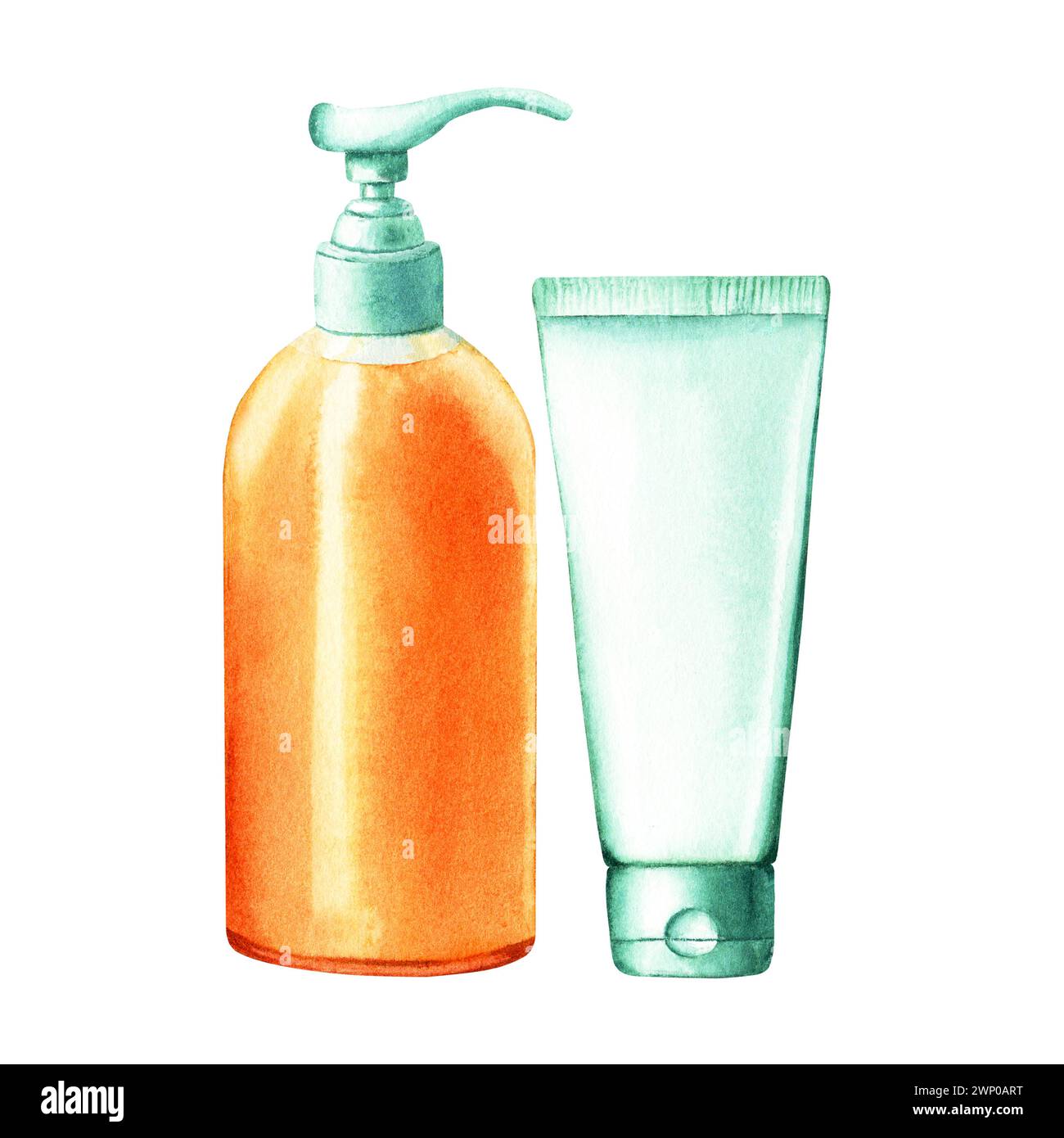 A set of dish and hand soap dispenser and plastic tube for cream ...