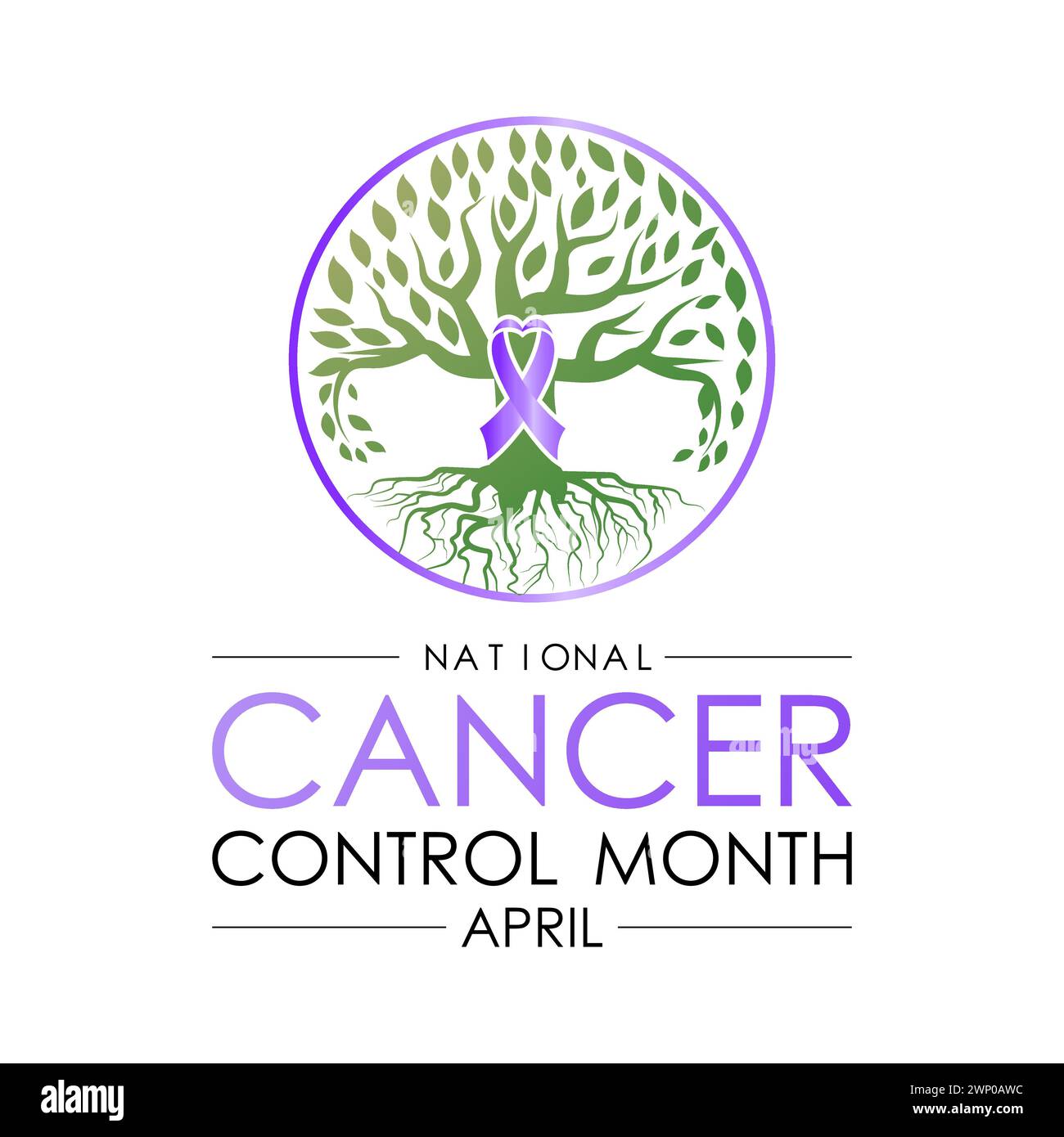 National Cancer Control Month Observed every year of April, Vector ...