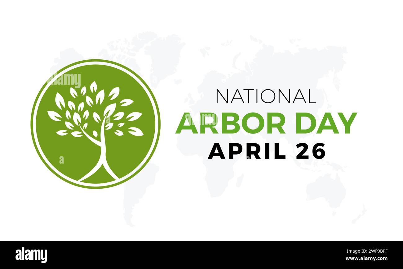 National Arbor Day celebrated every year of April 26, Vector banner ...