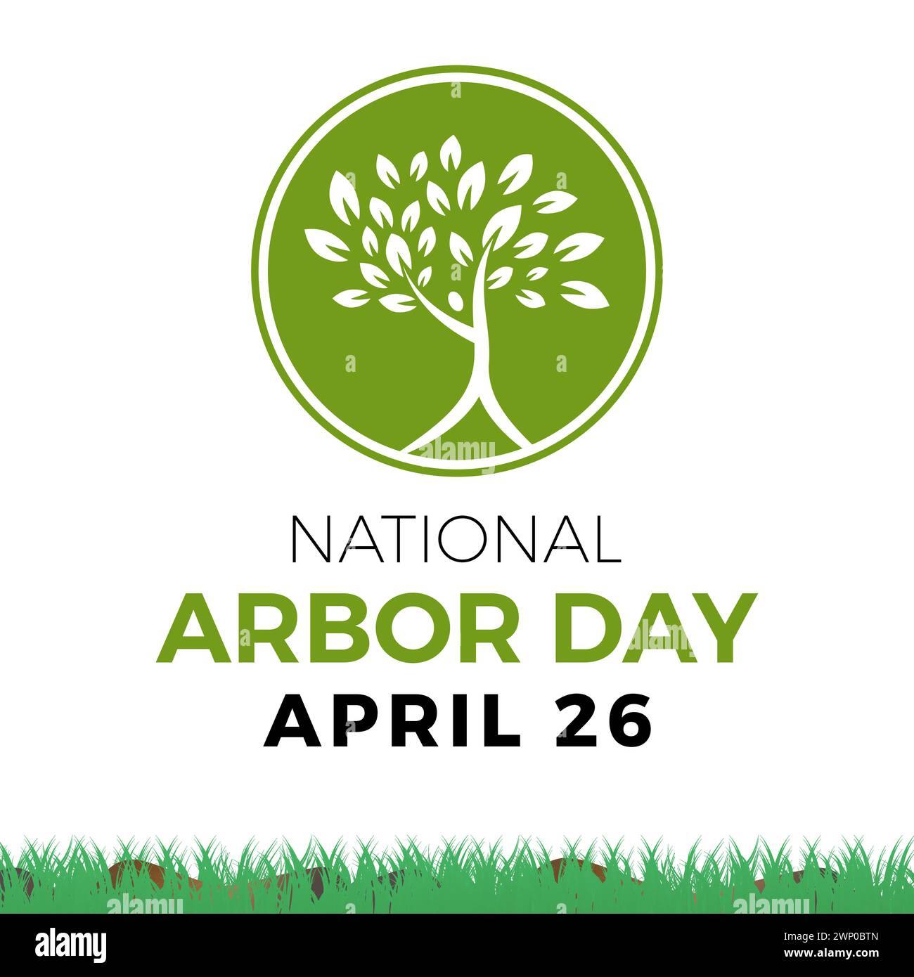 National Arbor Day celebrated every year of April 26, Vector banner ...