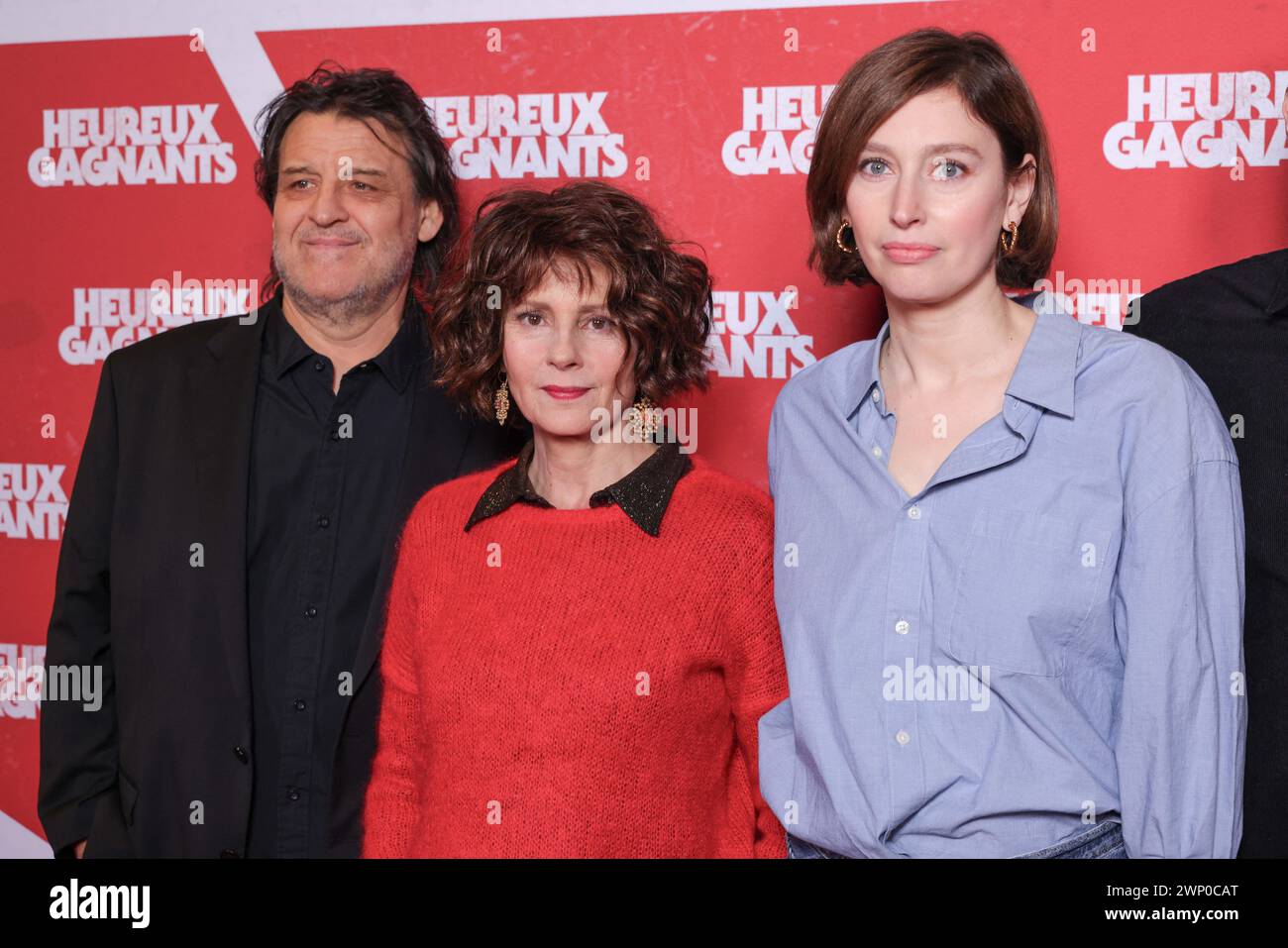 Guy Lecluyse, Anouk Grinberg and Louise Coldefy attend the photocall ...