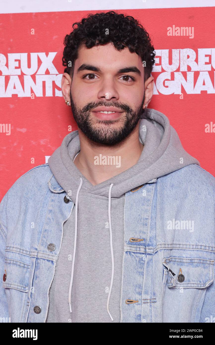 Sami Outalbali Attends The Photocall For The Film Heureux Gagnants Held At The Pathe Wepler In