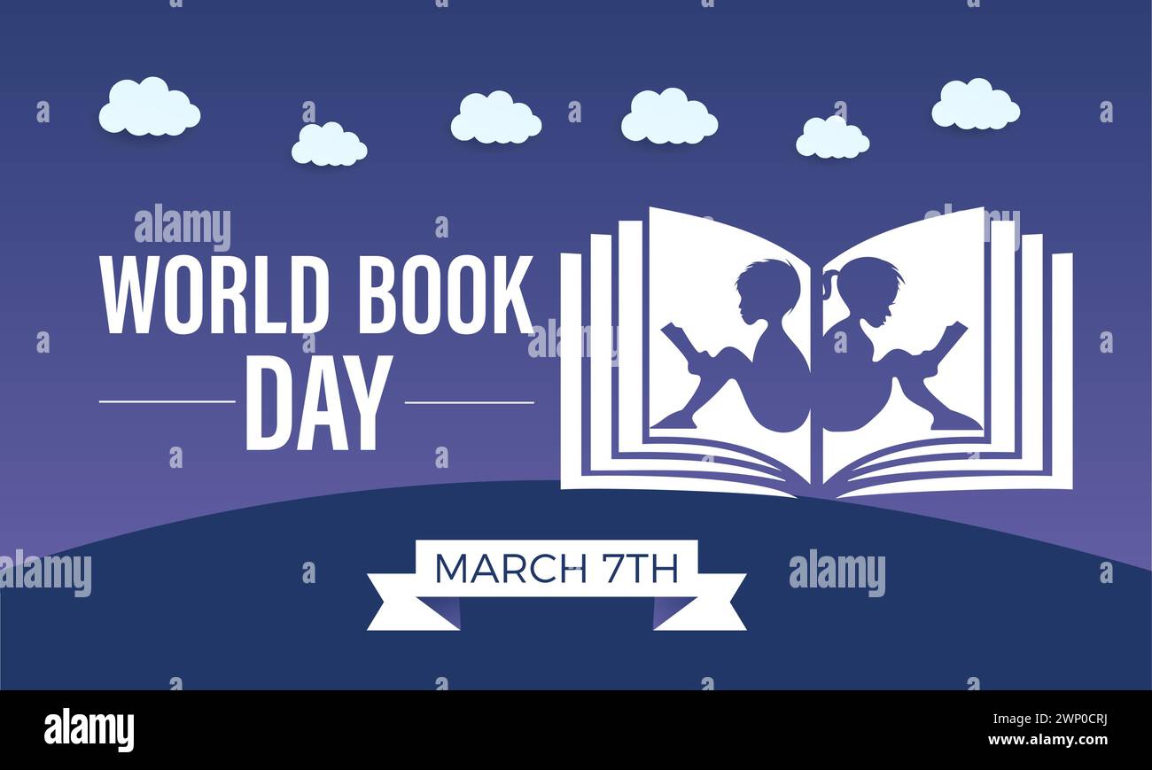 World Book Day celebrated every year of April 23, Vector banner, flyer ...