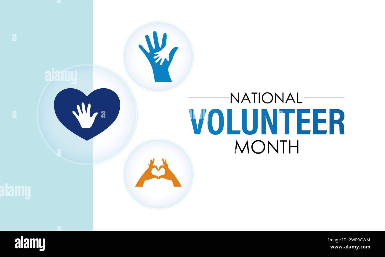 National Volunteer Month celebrated every year of April, Vector banner ...