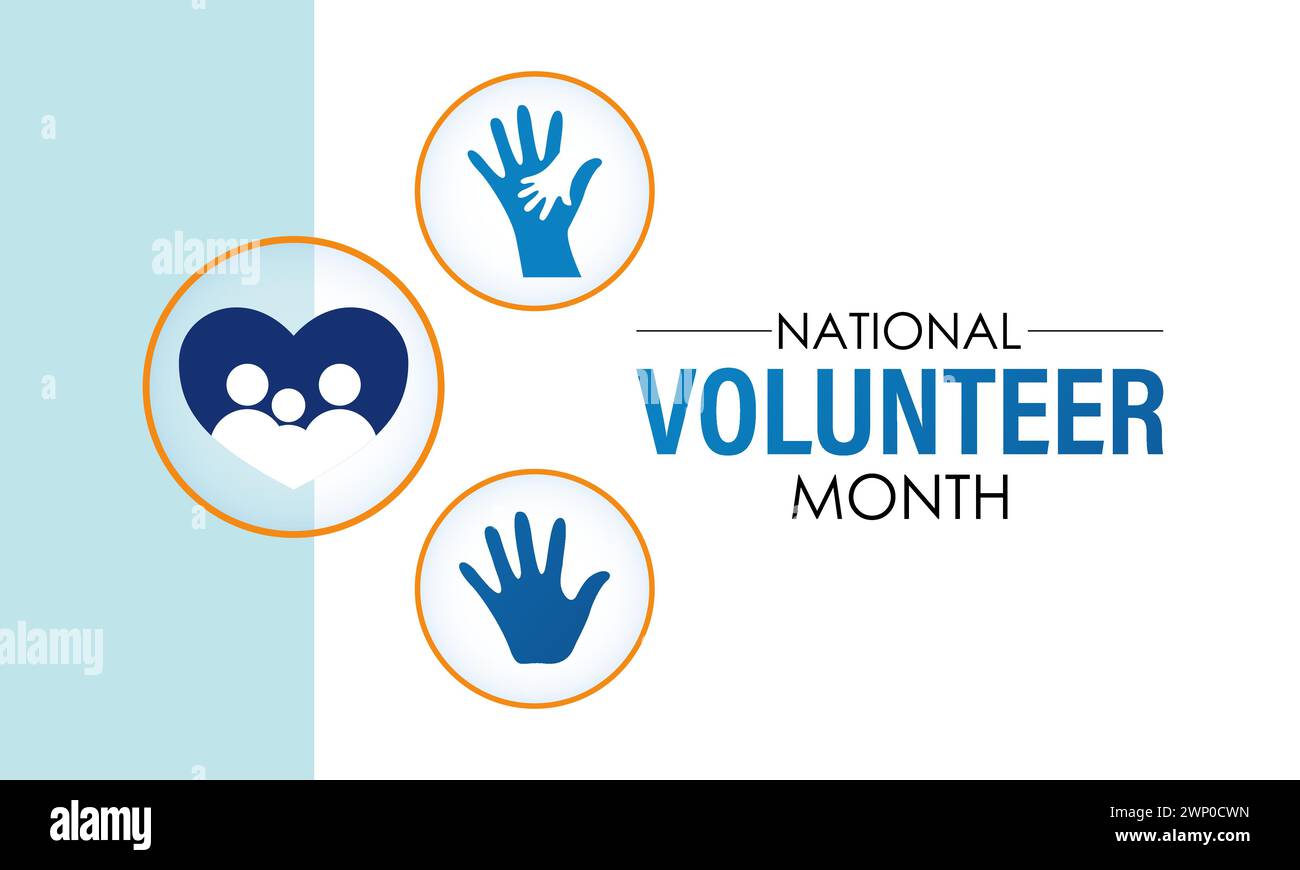 National Volunteer Month celebrated every year of April, Vector banner ...