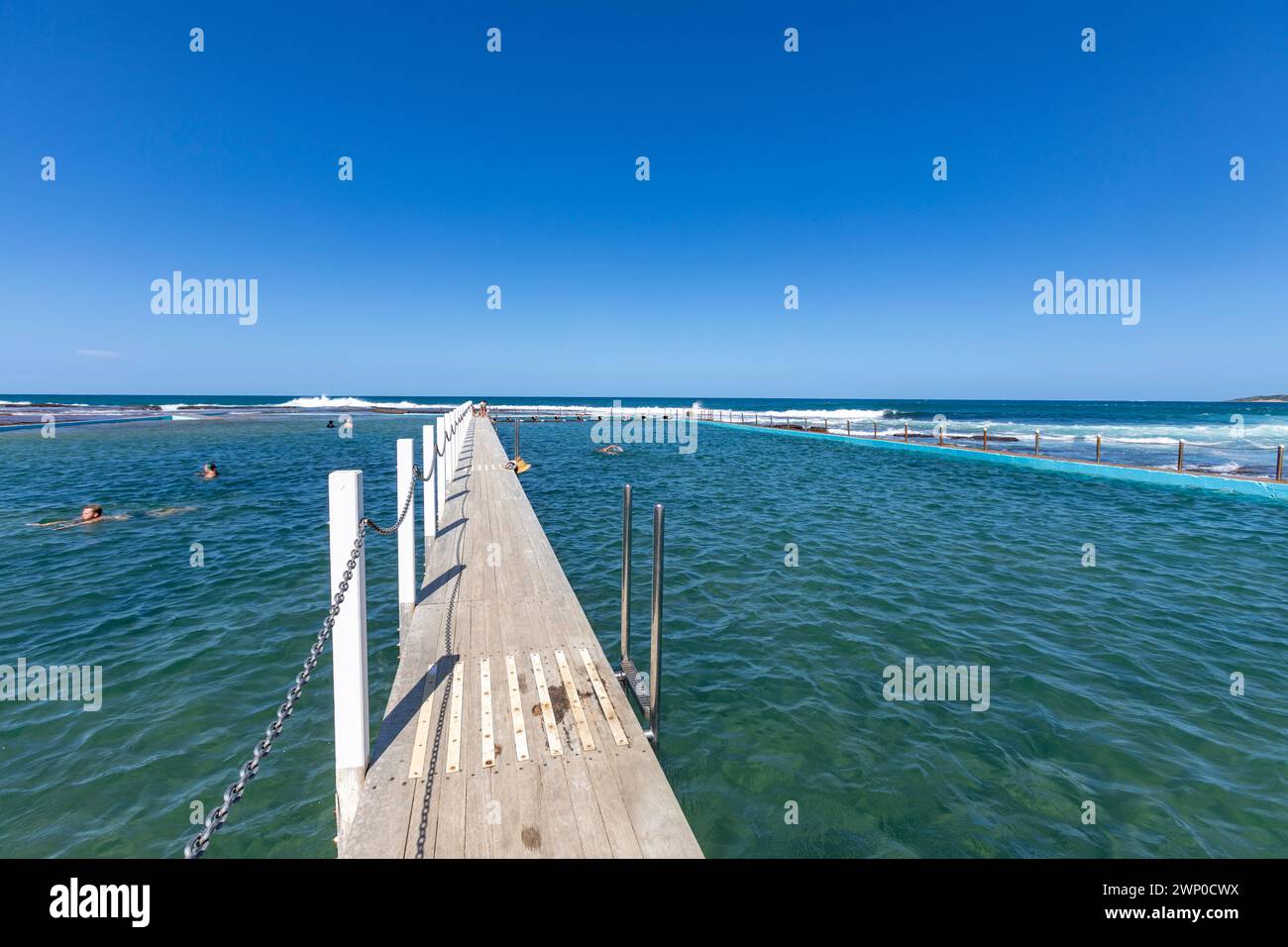 Sydney, Australia, Narrabeen beach and its famous ocean pool rockpool ...