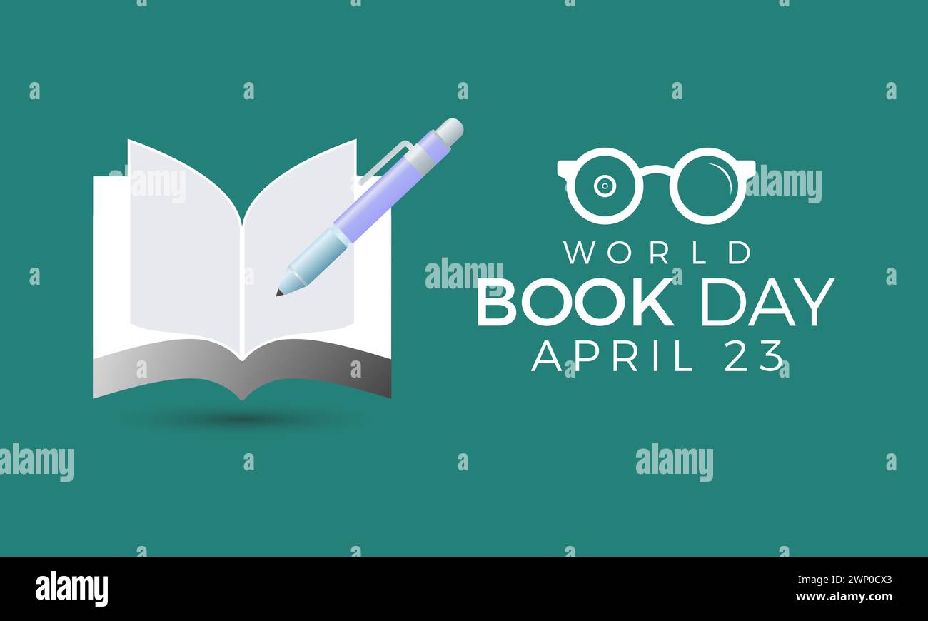 World Book Day celebrated every year of April 23, Vector banner, flyer ...