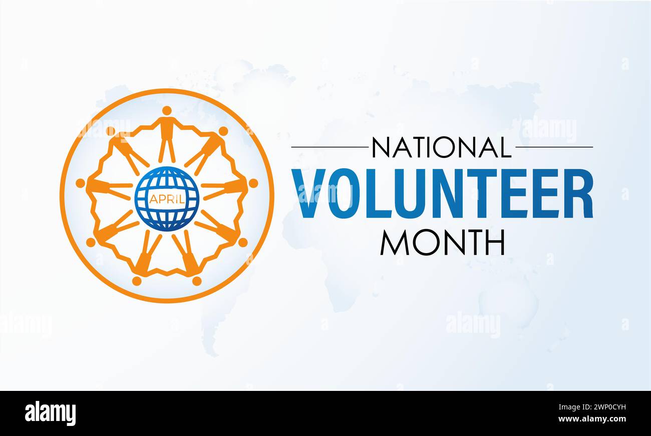 National Volunteer Month celebrated every year of April, Vector banner ...