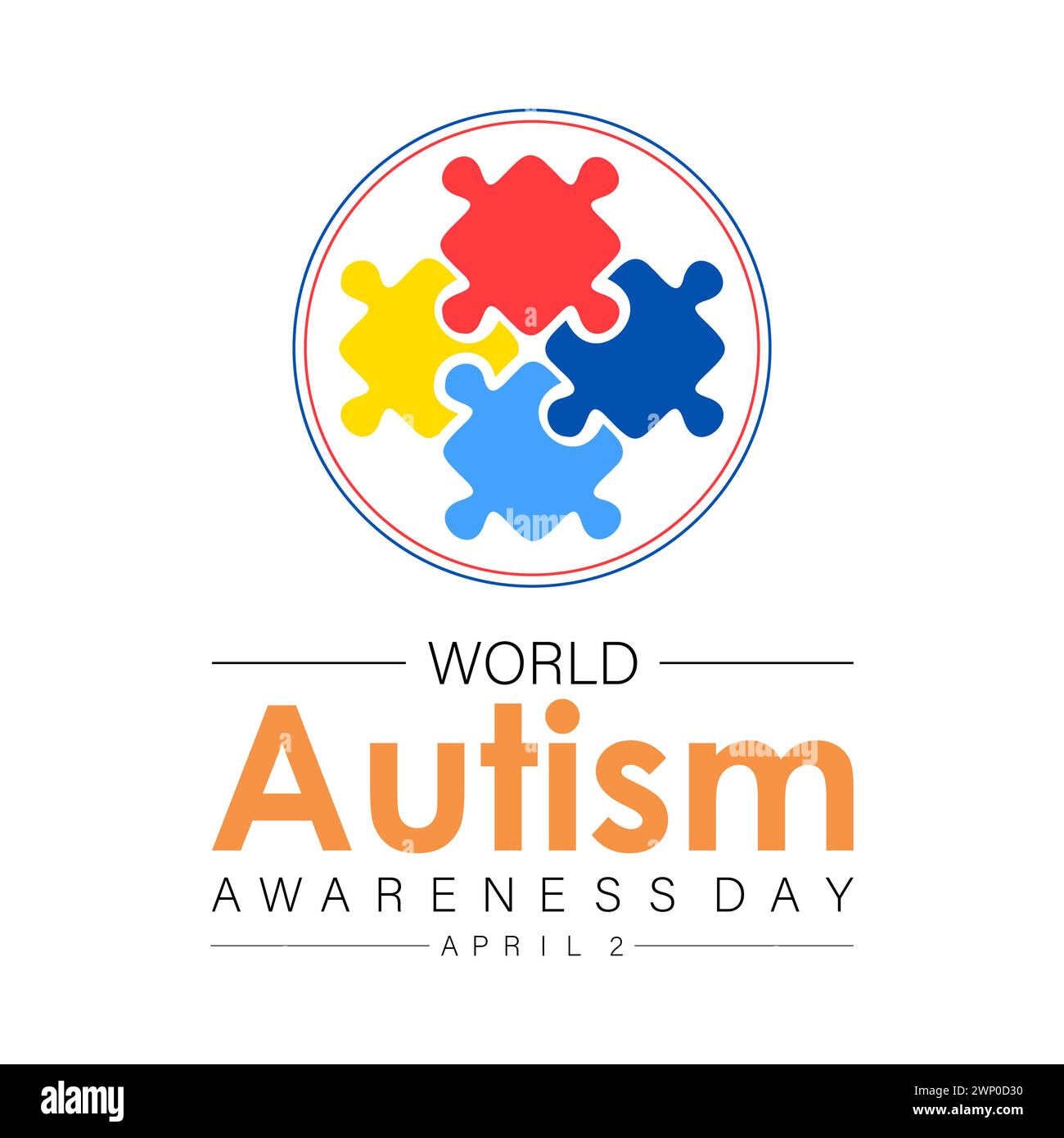 National Autism Awareness Month Observed every year of April, Vector ...
