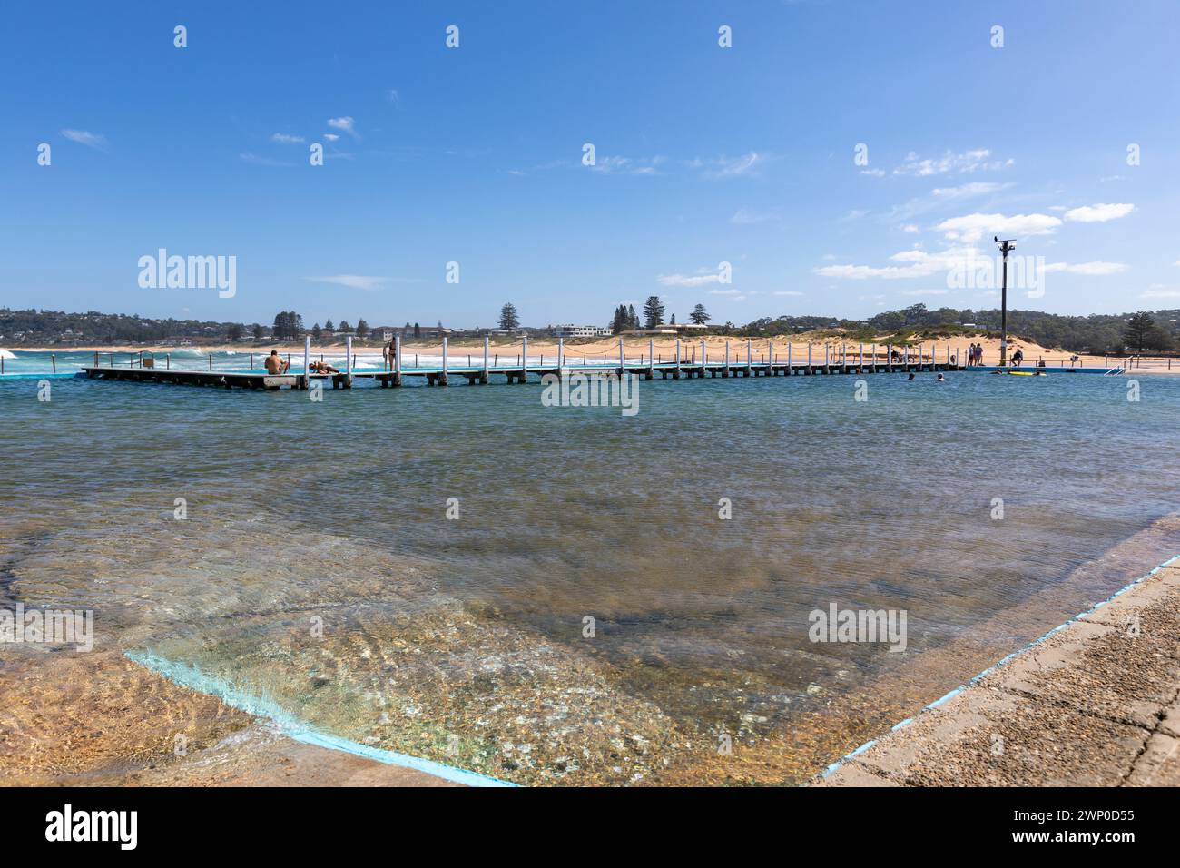 Narrabeen beach ocean rockpool popular for swimmers and bathers, Sydney ...