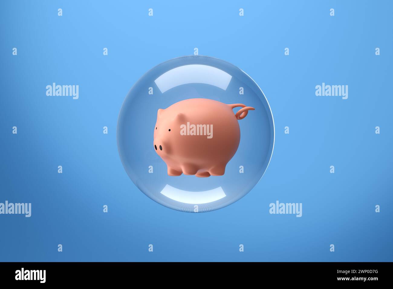 Piggy bank floating in a bubble. Savings protection, banking ...