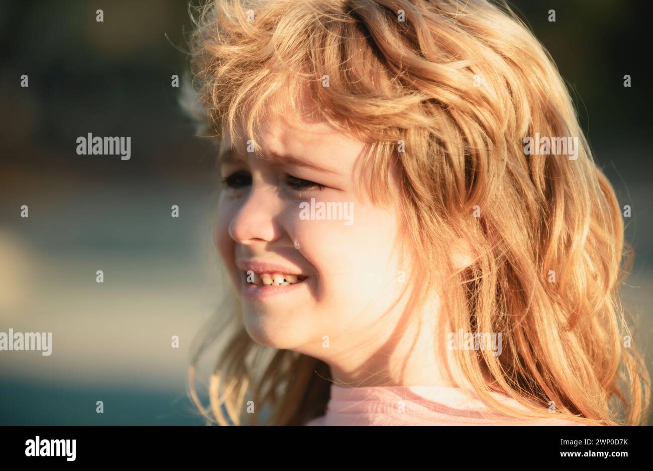 Close up face of child crying. Tears on kids face closeup Stock Photo ...