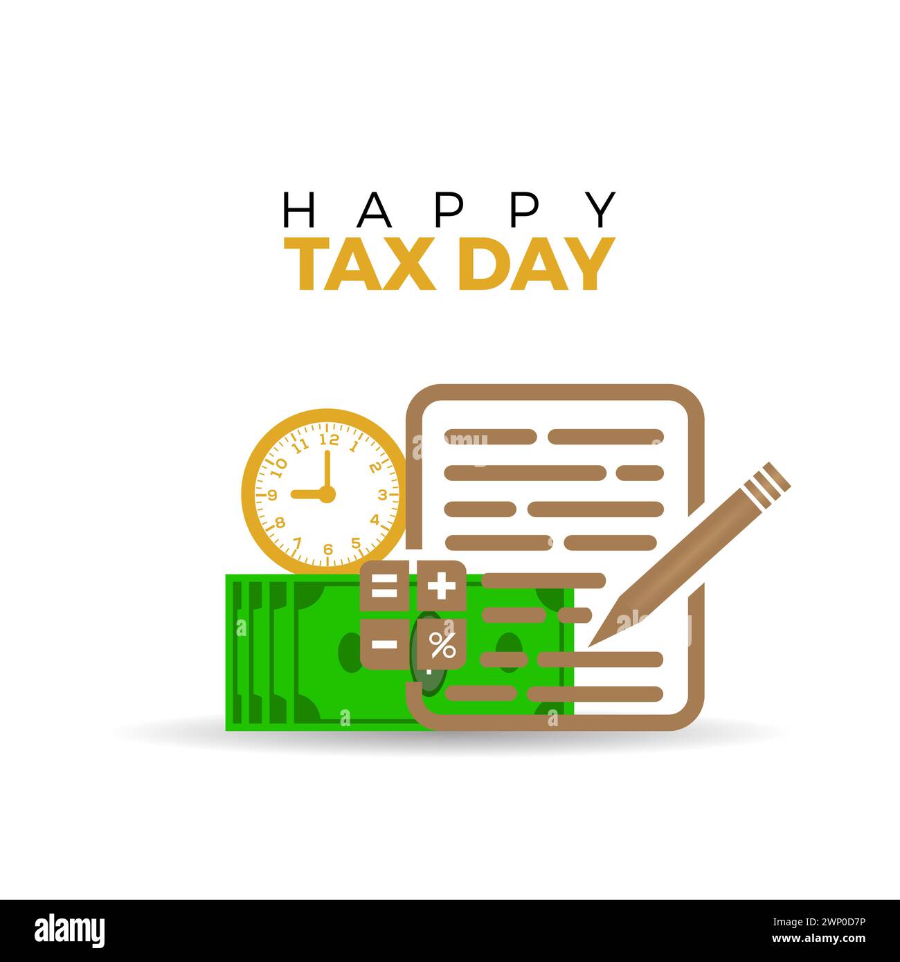 Tax Day celebrated every year of April 15th, Vector banner, flyer ...