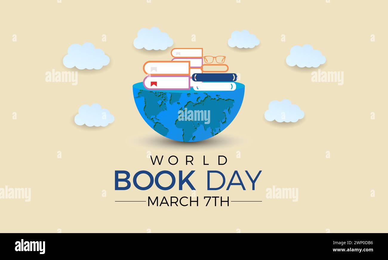 World Book Day celebrated every year of April 23, Vector banner, flyer ...