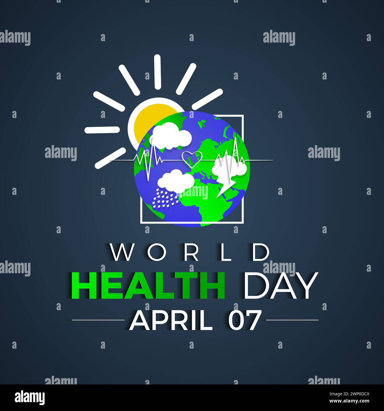 World Health Day Observed every year of April 7, Vector banner, flyer ...