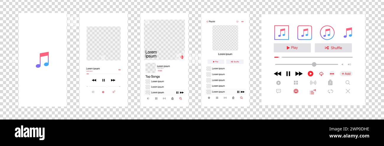 Apple music interface. App music. App interface template on Apple ...