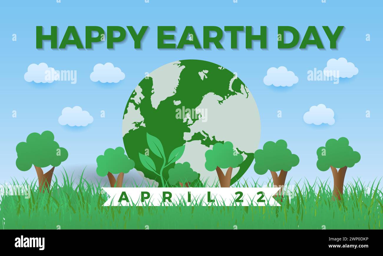 Earth Day Celebrated every year of April 22, Vector banner, flyer ...