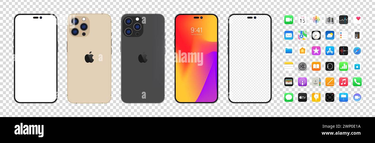 Iphone 15. Apple mockup. Apple interface. Apple apps. Phone navigation ...