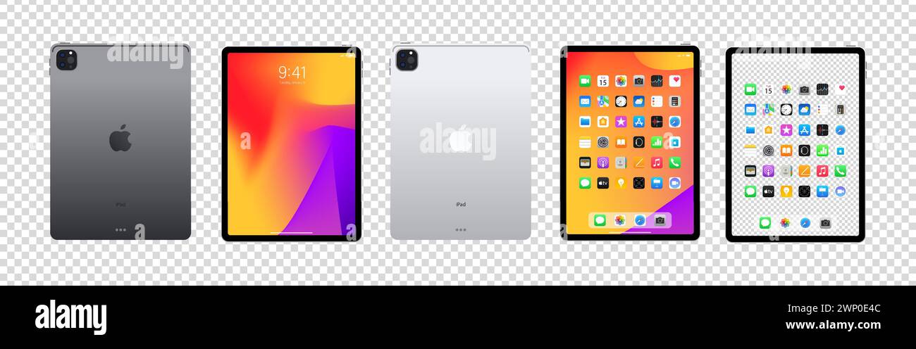 Apple iPad. Ipad Mini, Air, Pro 2021. Screen ipad front, back side ipa ...