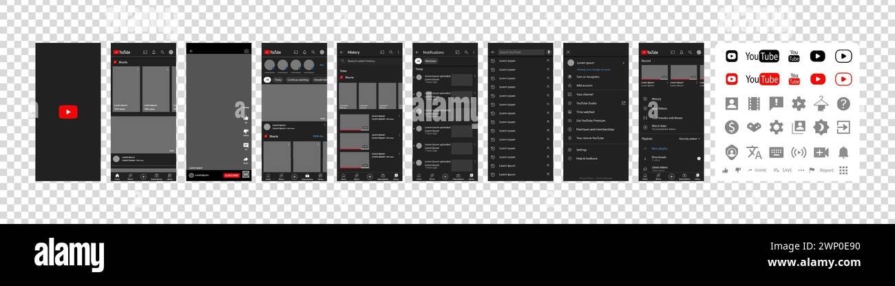 YouTube mobile interface. You Tube screen social media, video hosting ...