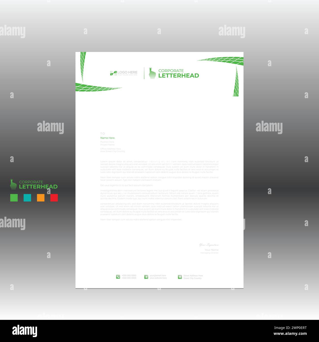 4 colored vector letterhead design for corporate and any best company ...