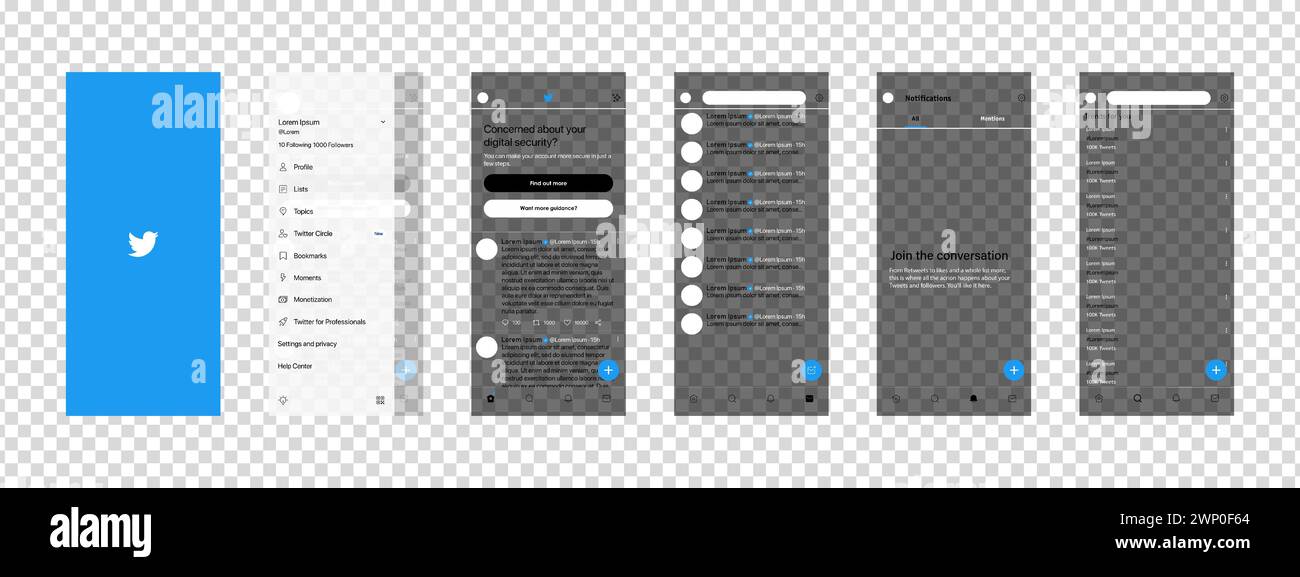 Twitter mobile interface. Twitter screen social media, social network ...
