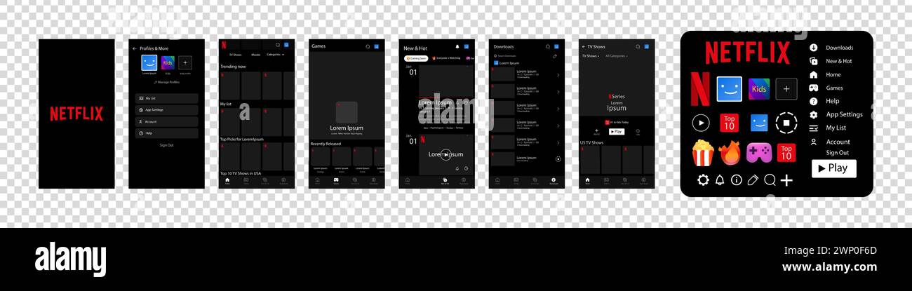 Netflix interface with button. Netflix screen social media, social ...