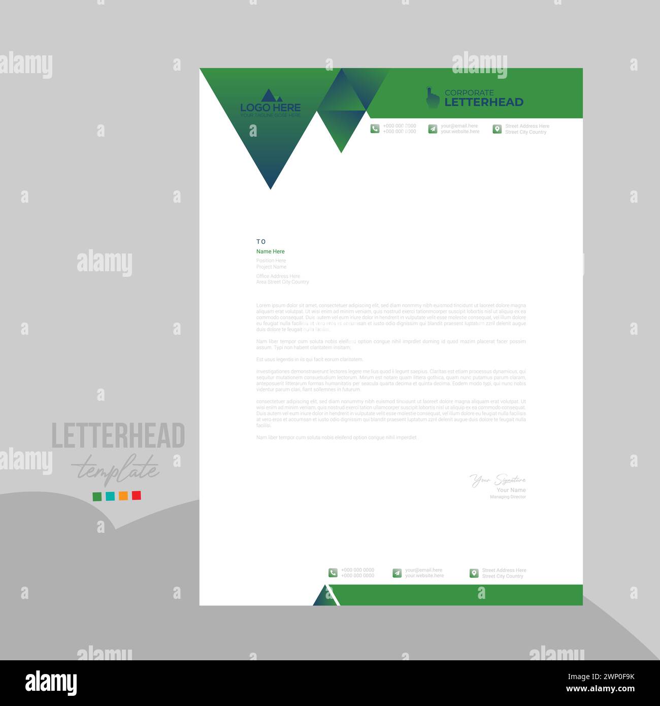 4 colored vector letterhead design for corporate and any best company ...