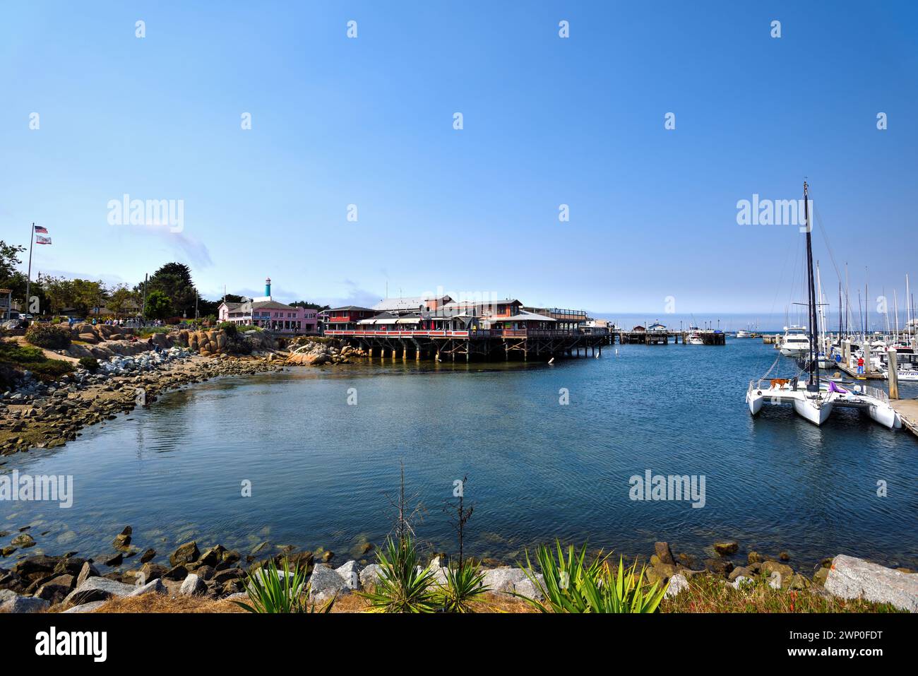 View from Monterey Docks to the Old Fisherman's Wharf - California, USA ...