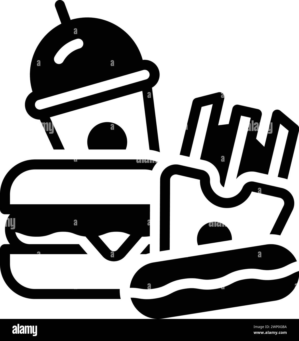 Junk food logo Black and White Stock Photos & Images - Alamy