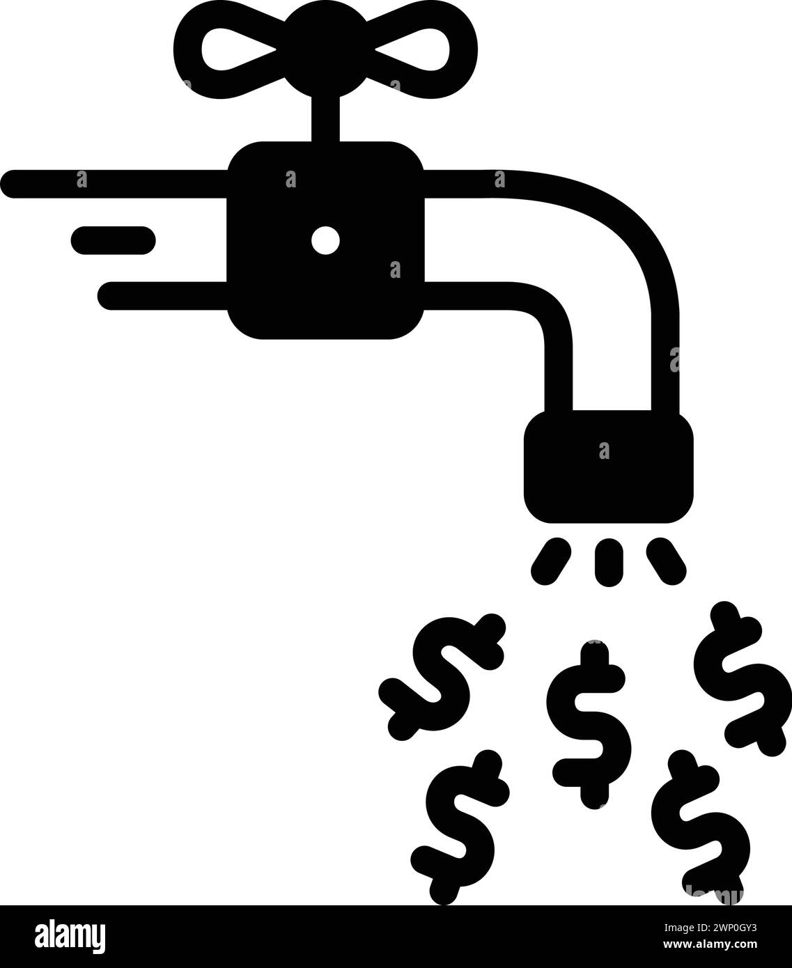 Illustration money flow icon Black and White Stock Photos & Images - Alamy
