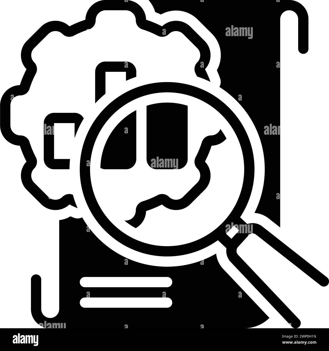 Setting data analysis icon Black and White Stock Photos & Images - Alamy