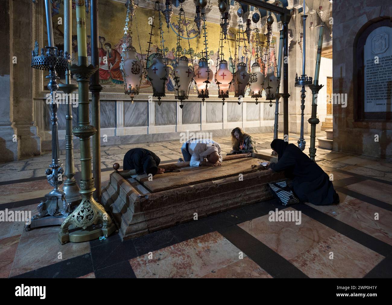 Stone of Anointing, Church of the Holy Sepulchre, Jerusalem, Israel ...