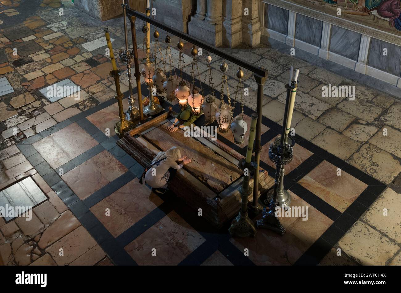 Stone of Anointing, Church of the Holy Sepulchre, Jerusalem, Israel ...