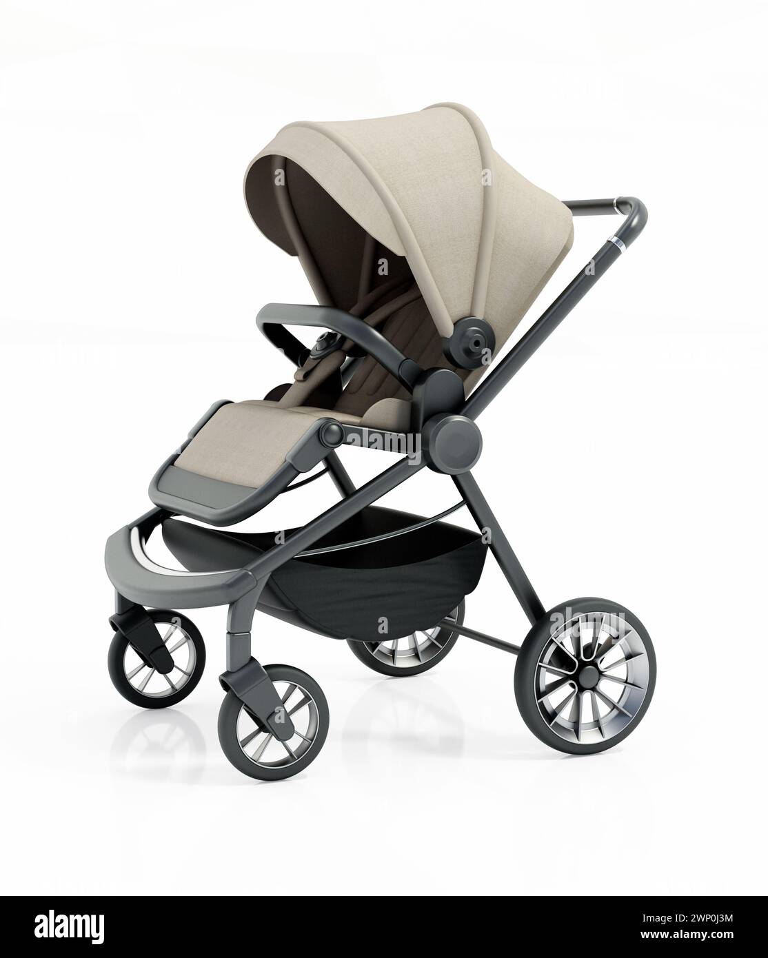 Generic baby stroller isolated on white background. 3D illustration ...