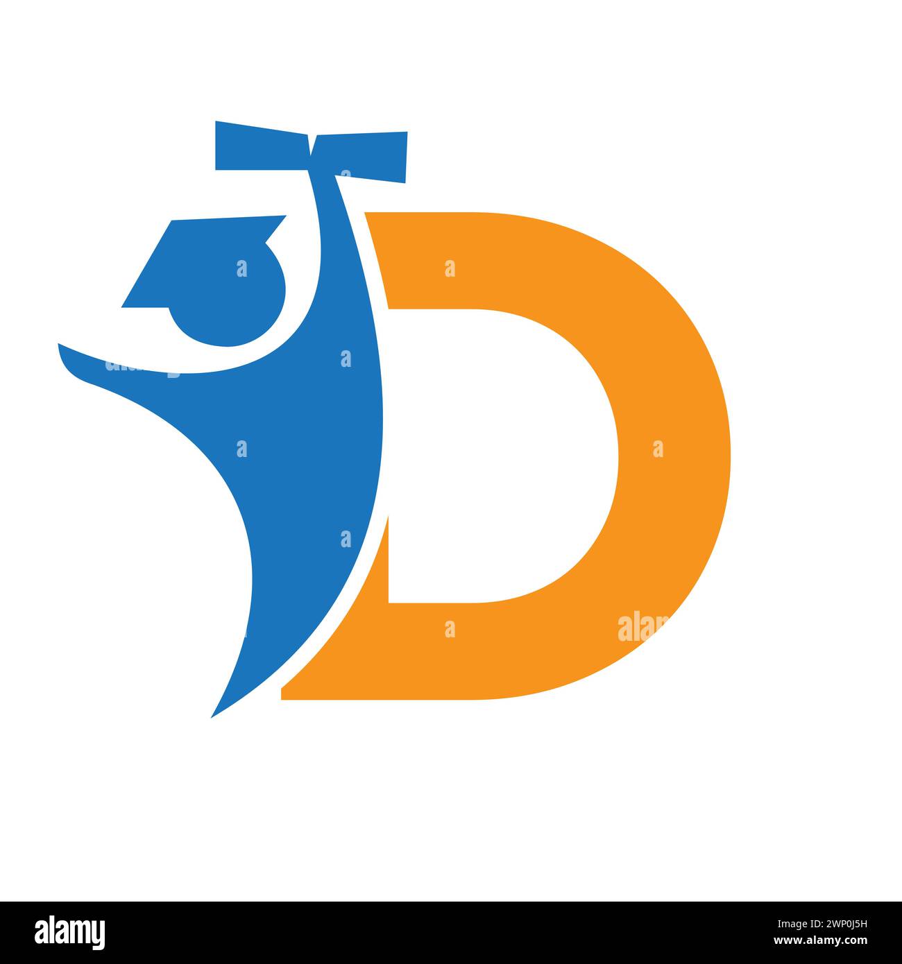 Letter D Education Logo Design. Graduation Symbol With Human Holding ...