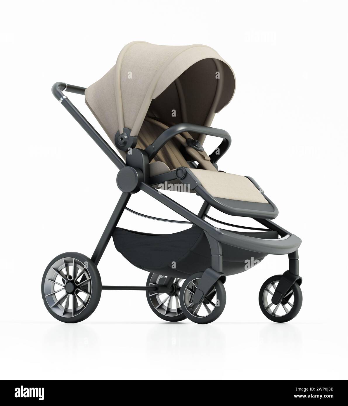 Generic baby stroller isolated on white background. 3D illustration ...