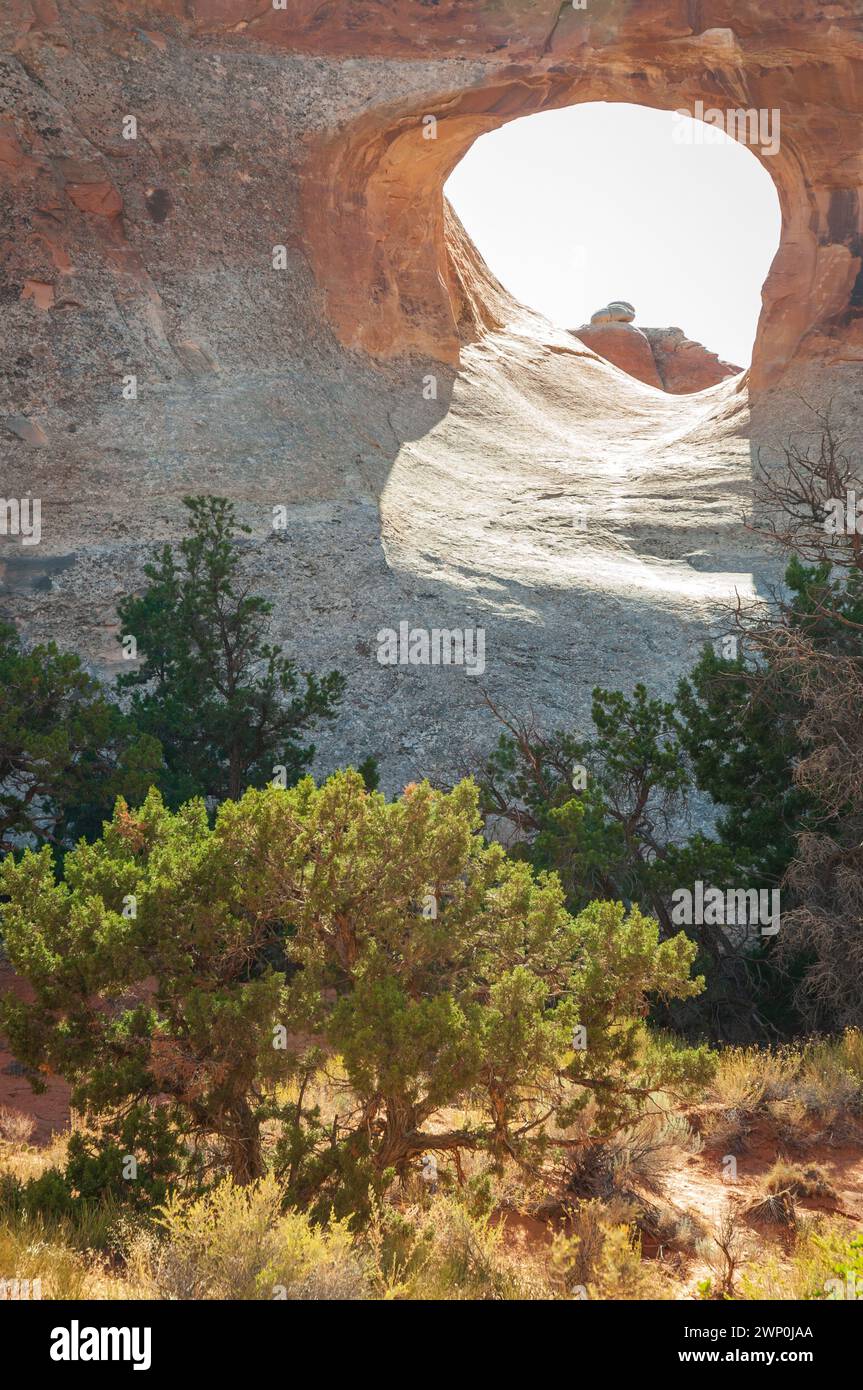 Light Through Tunnel Arch at Arches National Park, in eastern Utah, USA ...