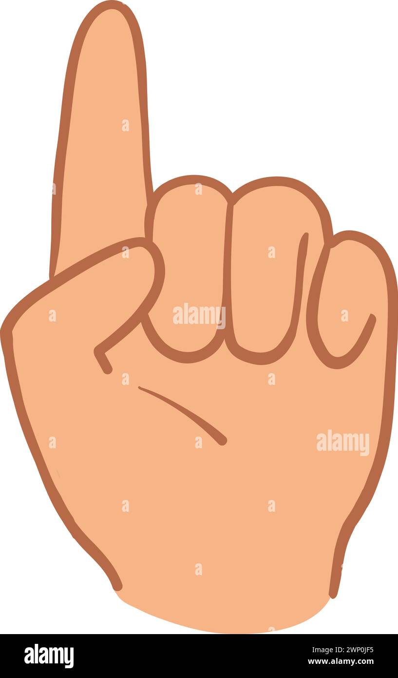 Cartoon hand. Different gesture pointing, attention, fist, thumbs up ...