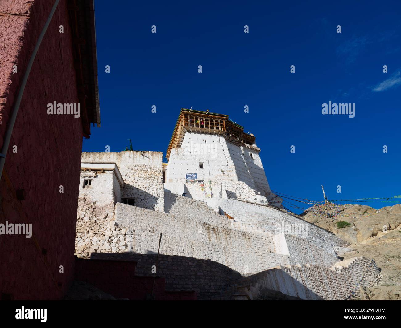 Namgyal Tsemo fort on the top of Namgyal peak, built by king Tashi ...