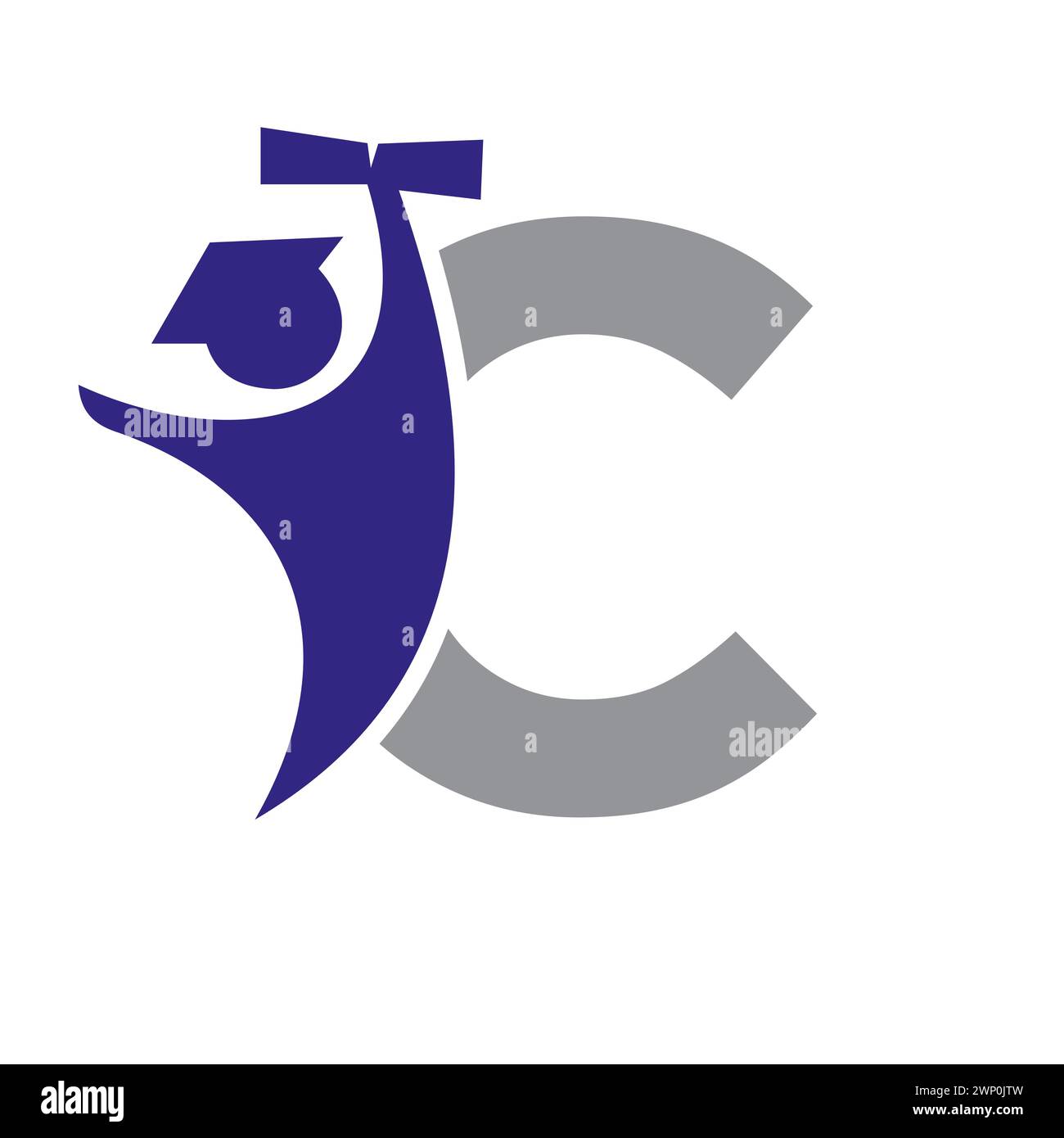 Letter C Education Logo Design. Graduation Symbol With Human Holding Graduation Paper Icon Stock ...
