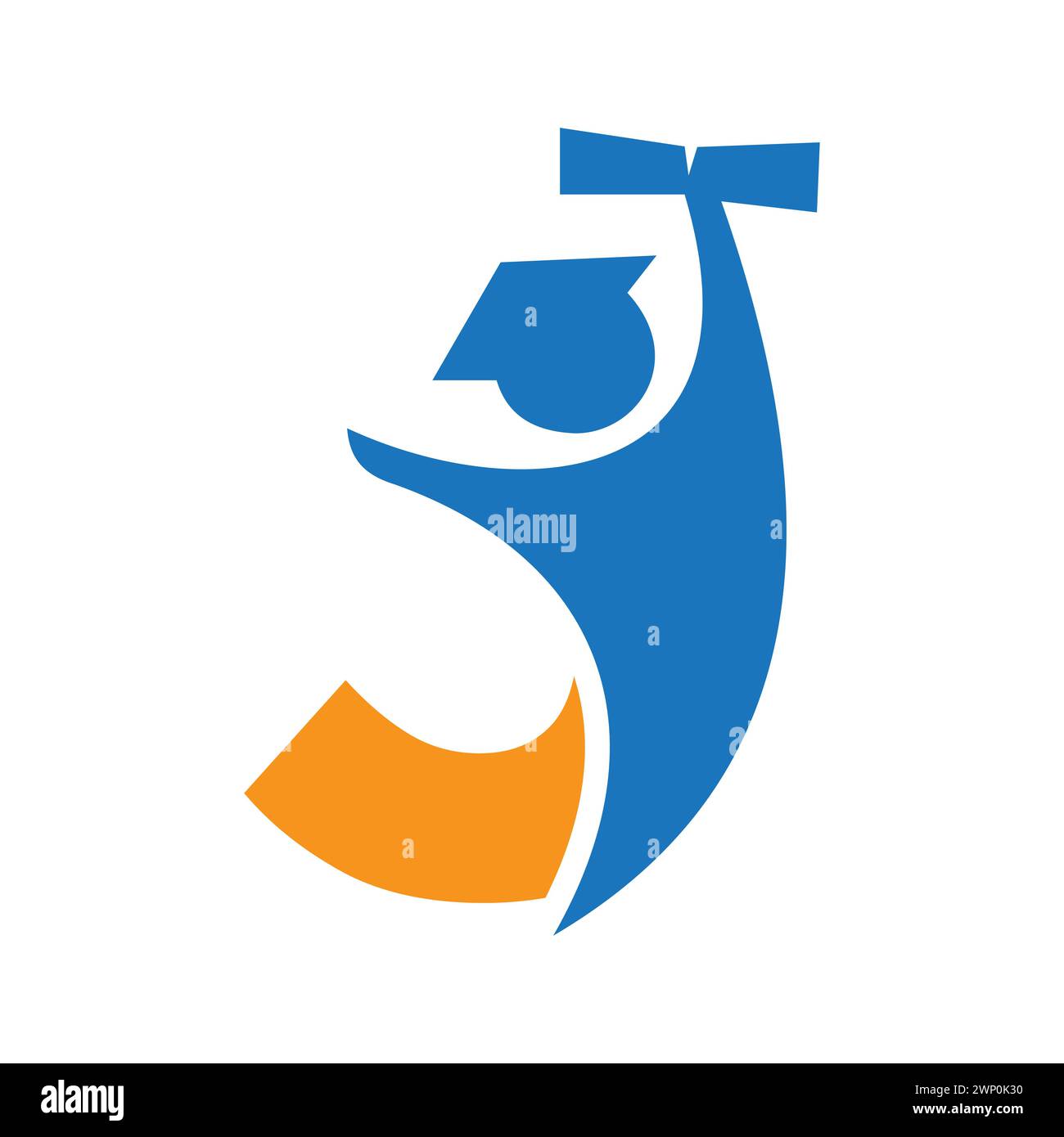 Letter J Education Logo Design. Graduation Symbol With Human Holding ...