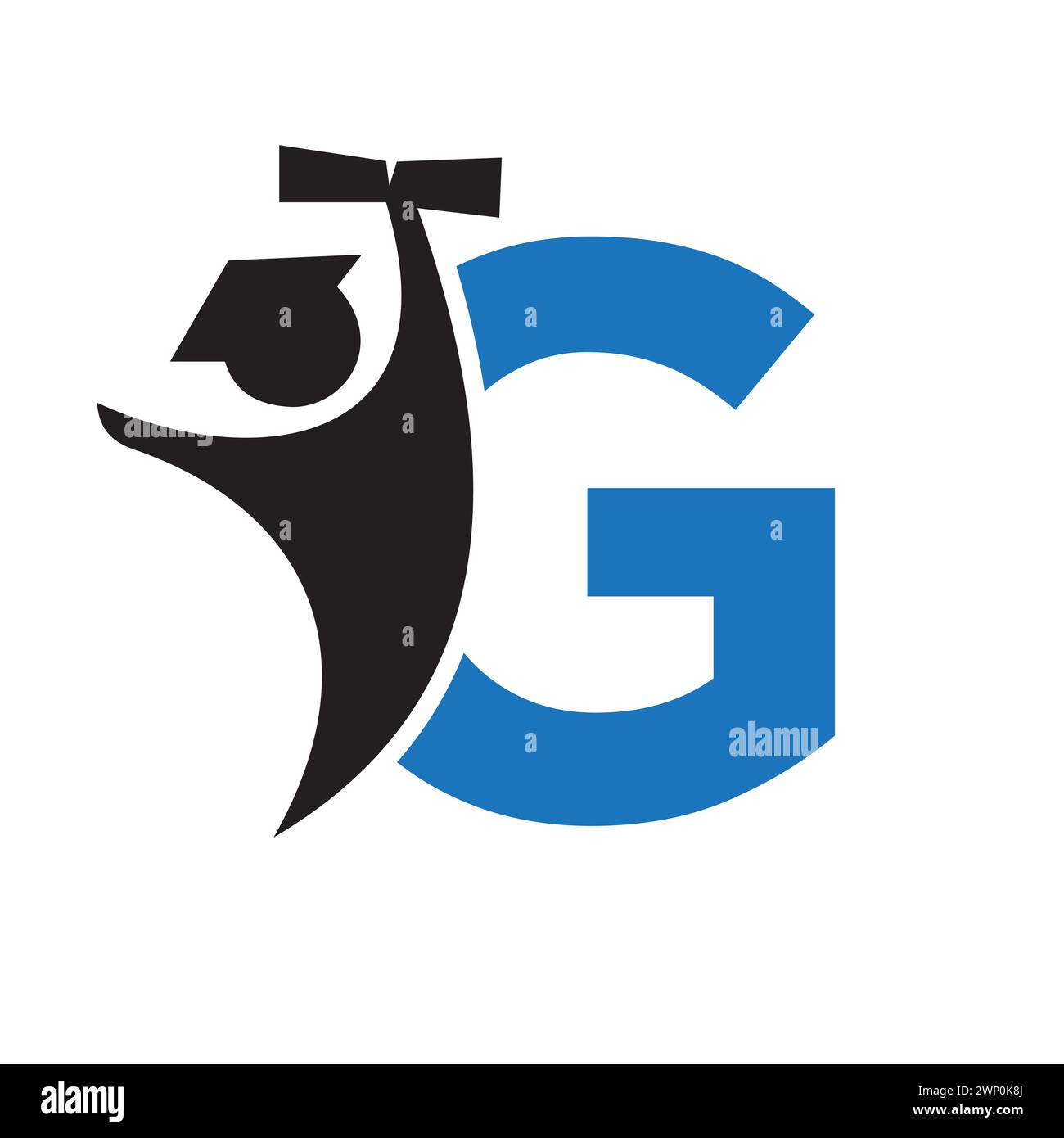 Letter G Education Logo Design. Graduation Symbol With Human Holding ...