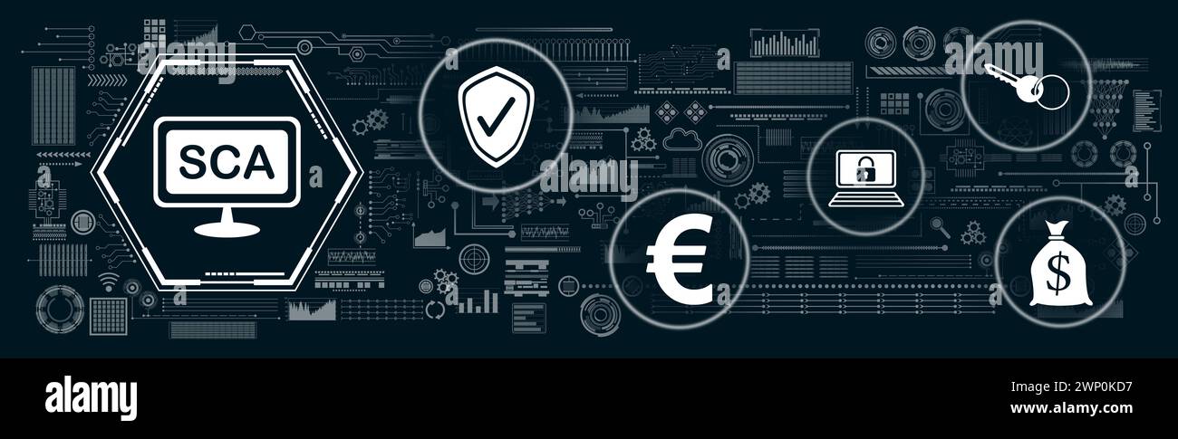 Concept of sca with icons on futuristic hud interface Stock Photo - Alamy