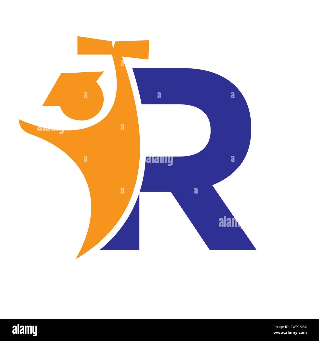 Letter R Education Logo Design. Graduation Symbol With Human Holding ...