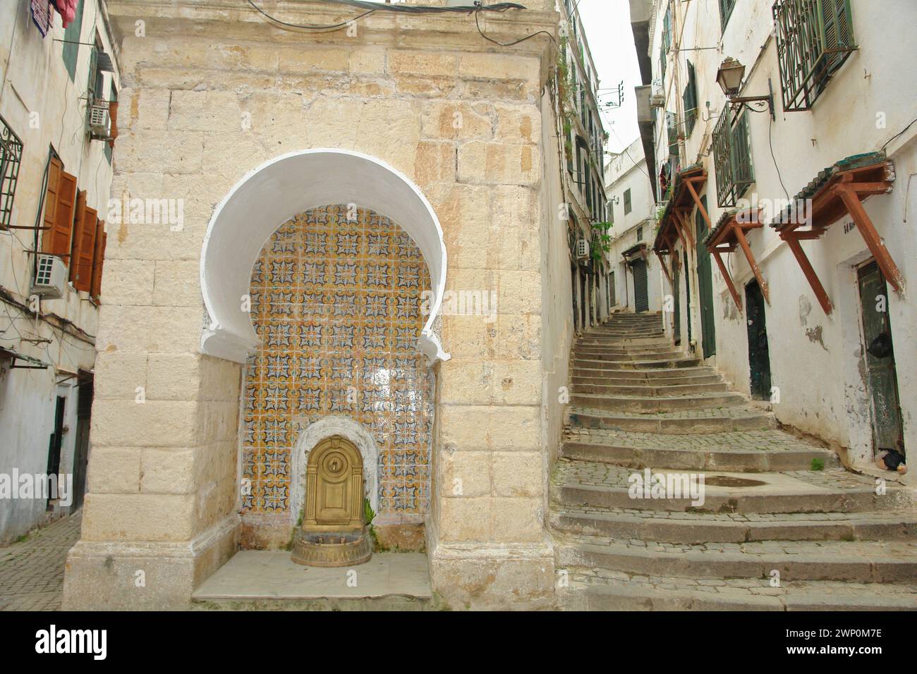 Narrow streets of the old town of the Arab quarter called the kasbah in ...
