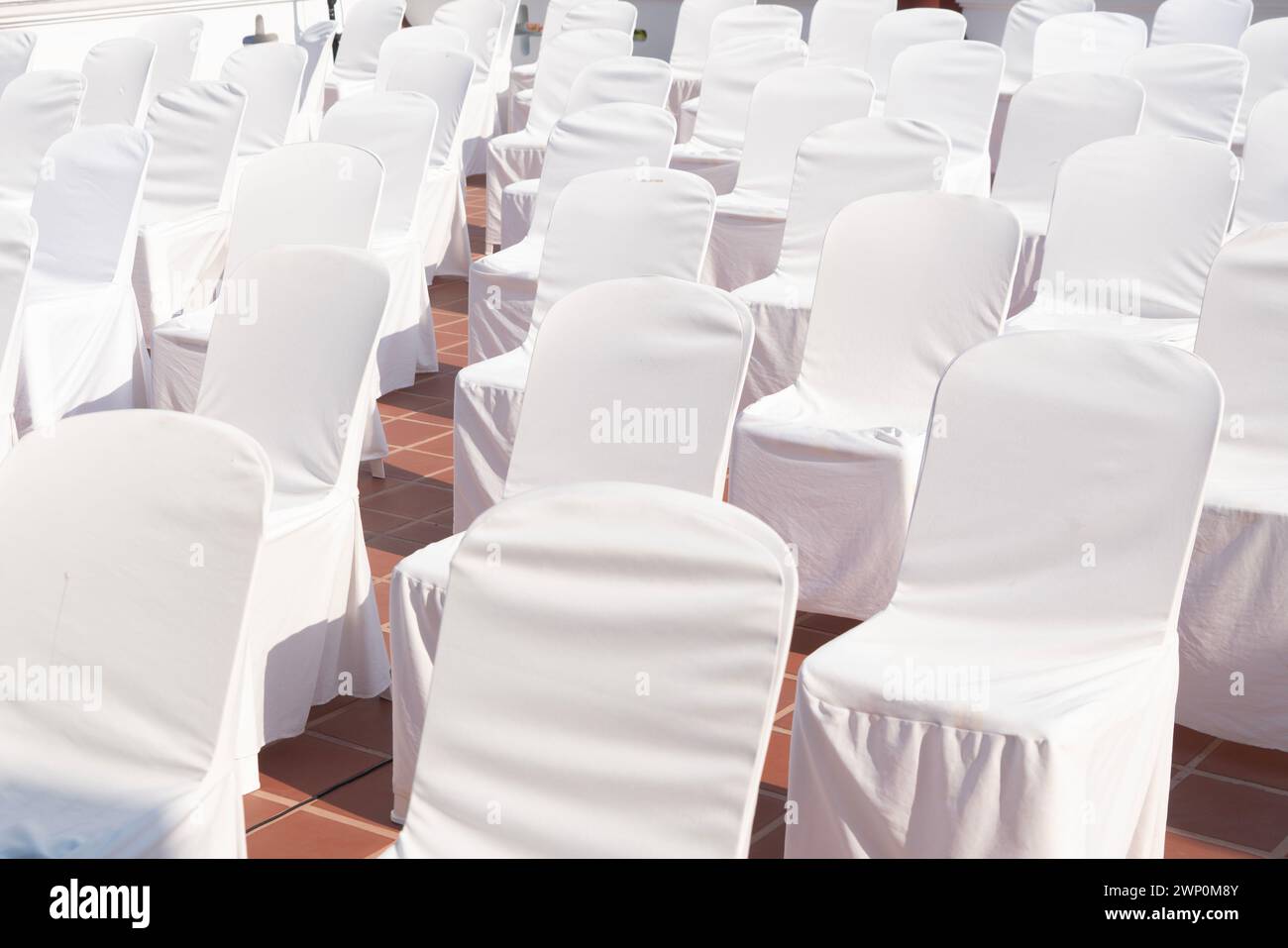 White chair for ceremony Stock Photo - Alamy