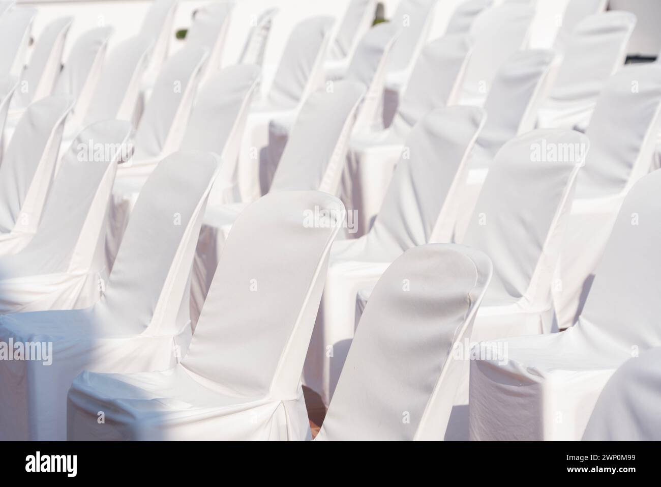 White chair for ceremony Stock Photo - Alamy