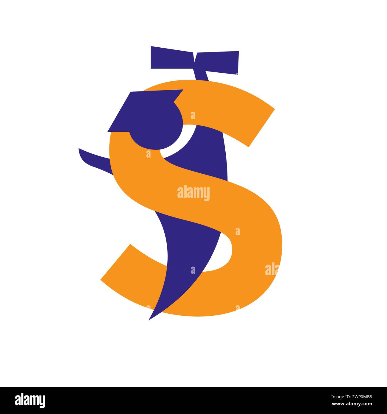 Letter S Education Logo Design. Graduation Symbol With Human Holding ...