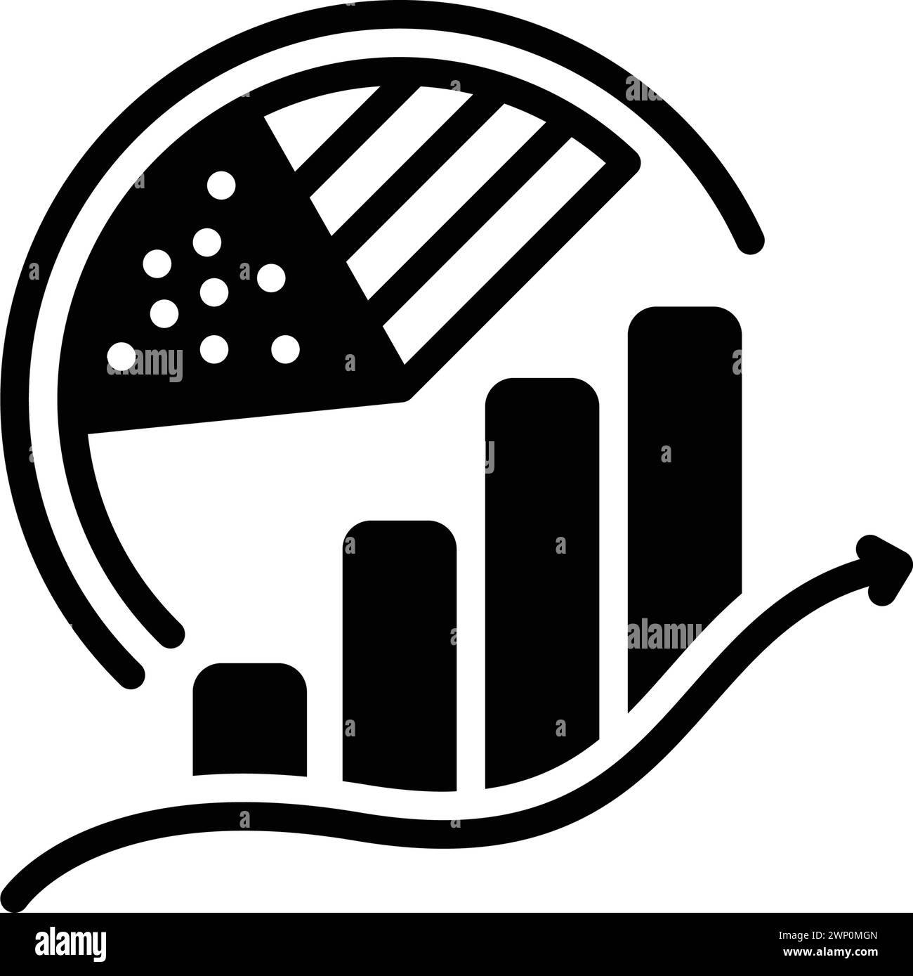 Vector illustration statistical graph Black and White Stock Photos ...